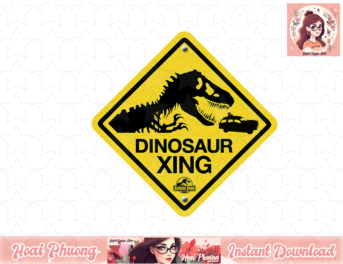 Jurassic Park Dinosaur Crossing Street Sign Graphic png, ins | Inspire ...