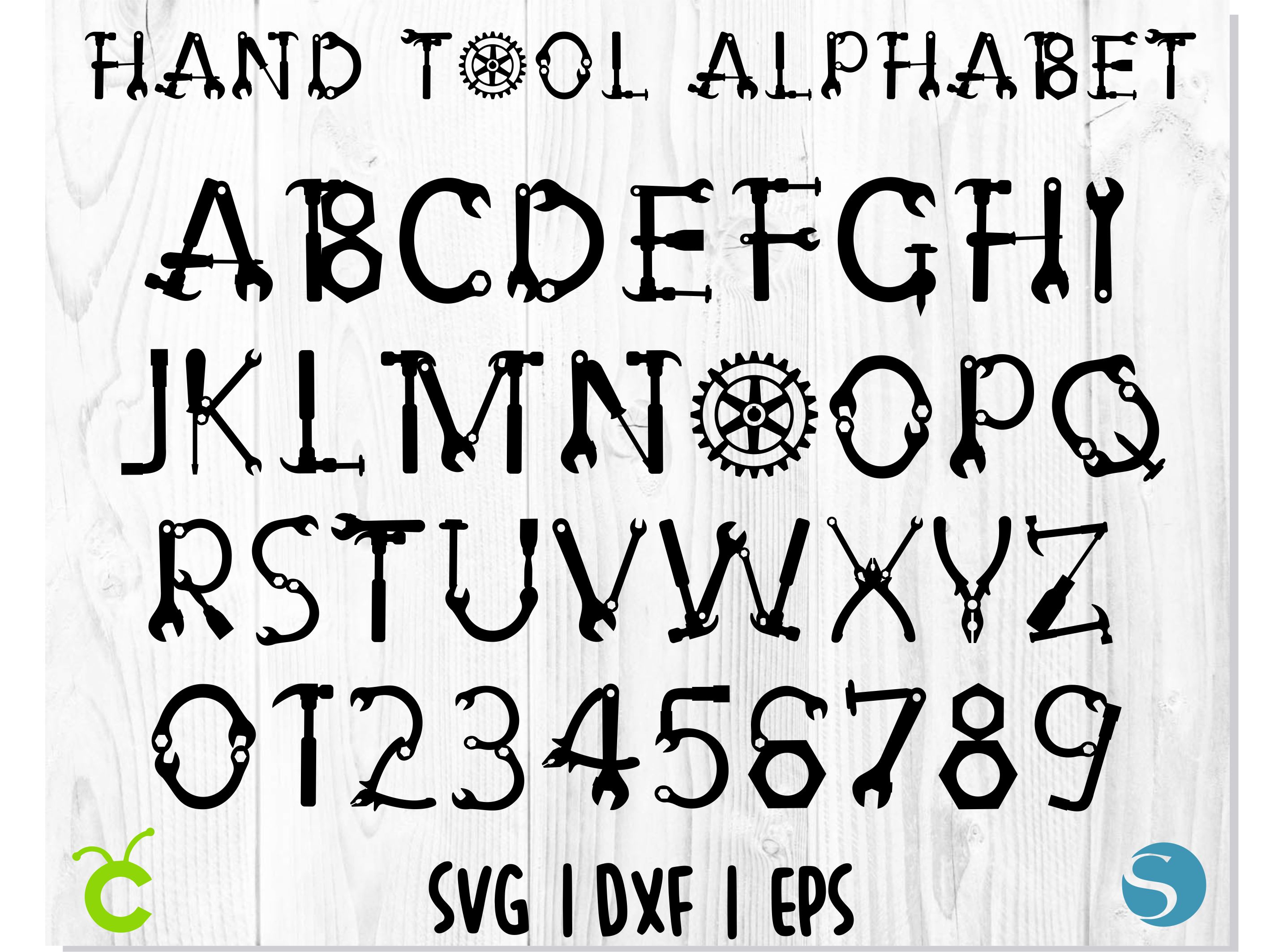Tool alphabet SVG, Hand Tool font SVG, Hand Tool letters num - Inspire ...
