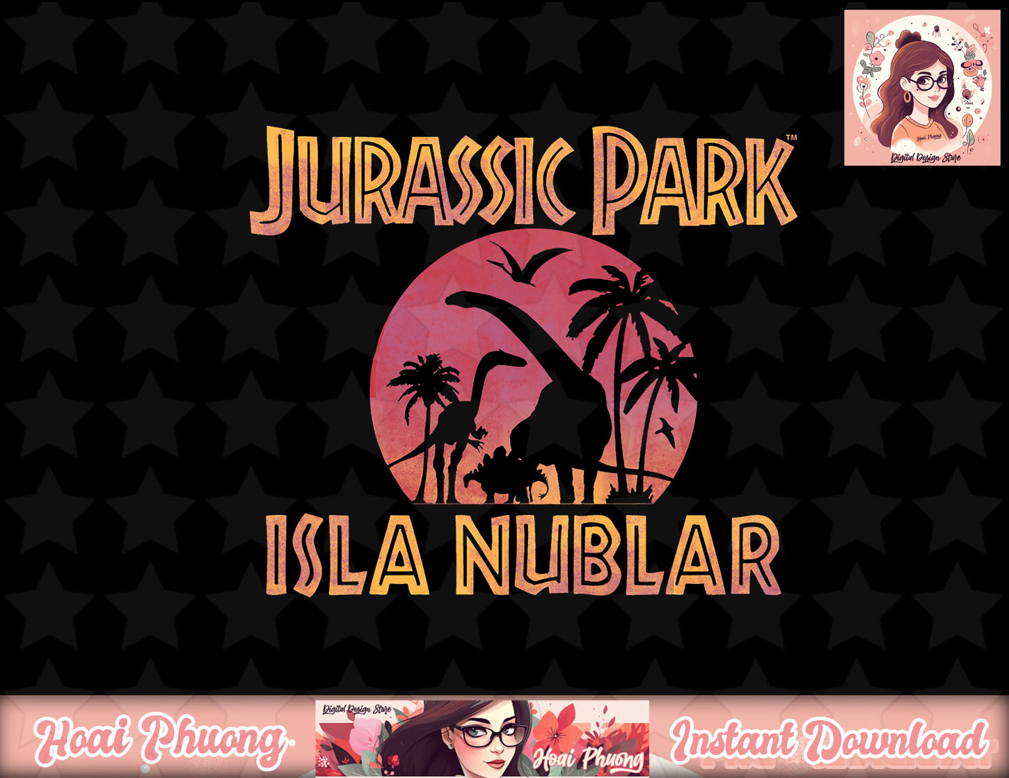 Jurassic Park Isla Nublar Gradient Sunset png, instant downl - Inspire ...