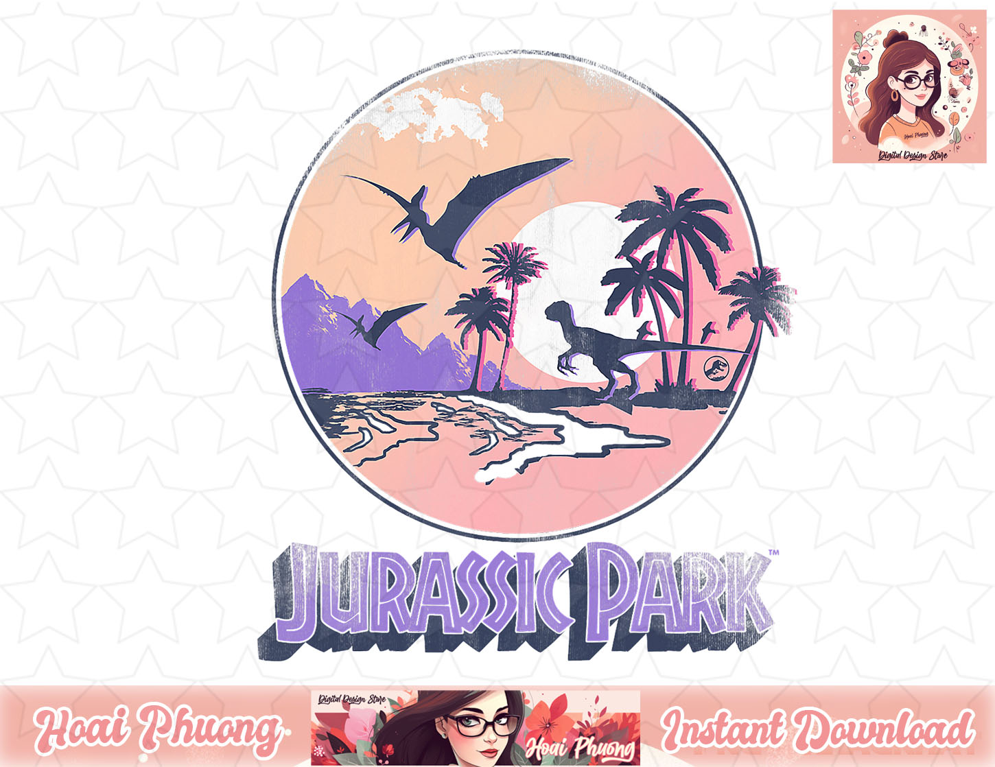 Jurassic Park Island Scenery Sunset png, instant download - Inspire Uplift