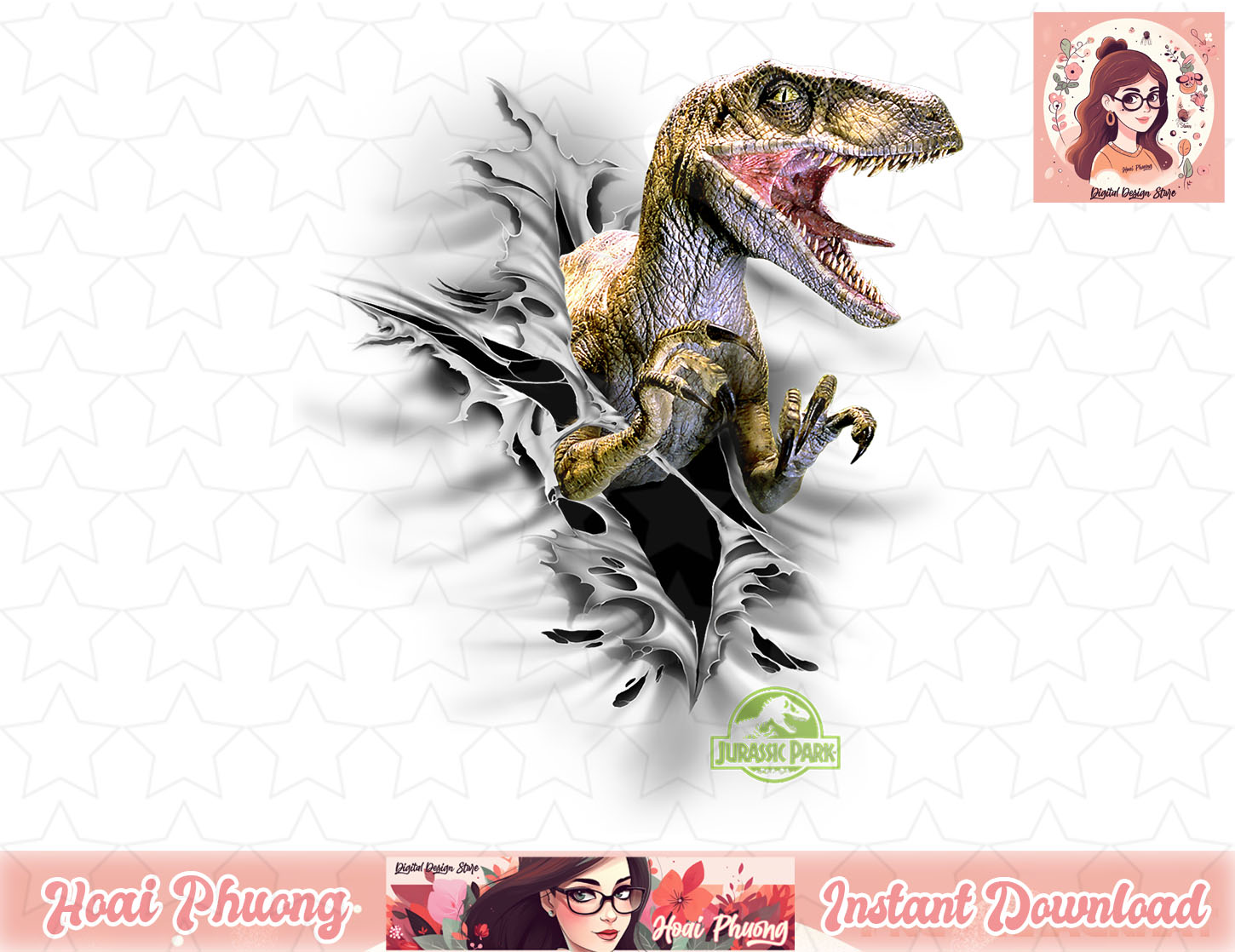 Jurassic Park Velociraptor Tears Through Graphic png, instan | Inspire ...