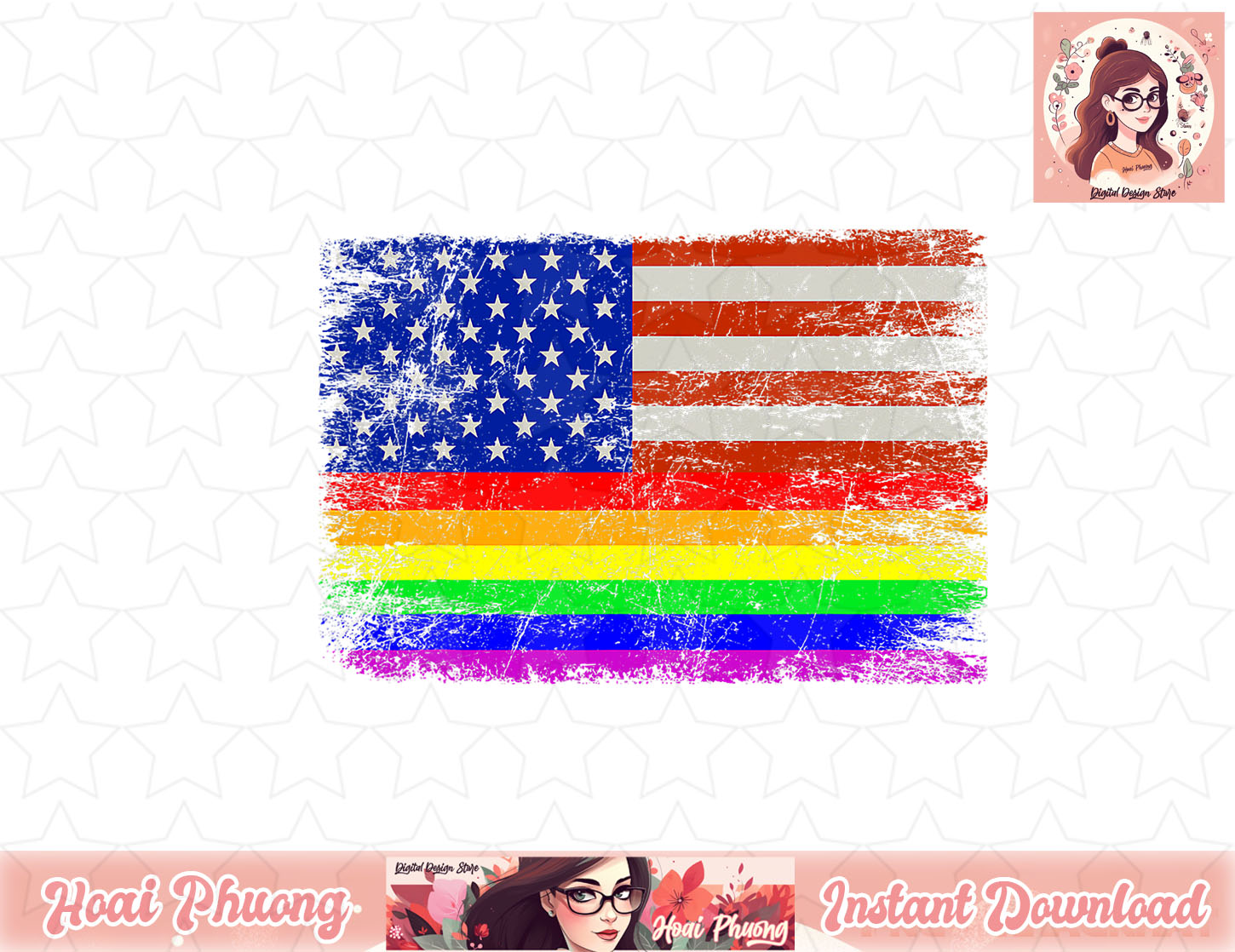 LGBTQ Lesbian Gay Pride 4th of July American Rainbow Flag pn | Inspire ...