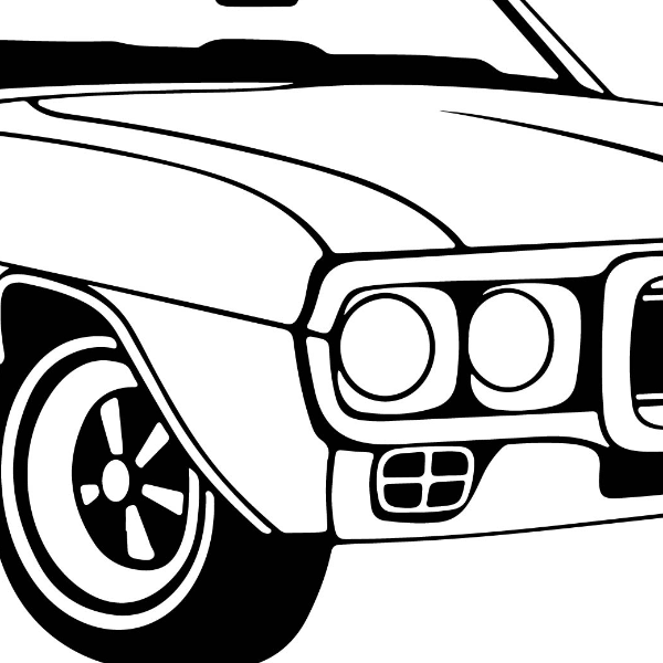 Pontiac Firebird 1969 car vector file line art .Black white - Inspire ...