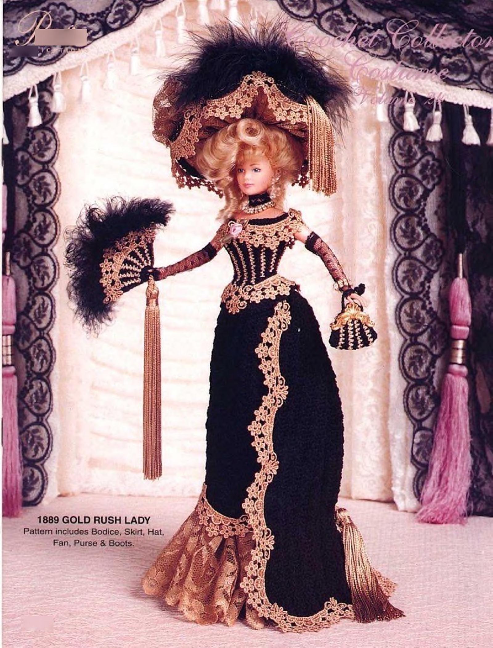 Barbie Doll clothes Crochet patterns - 1889 Gold Rush Lady - | Inspire ...