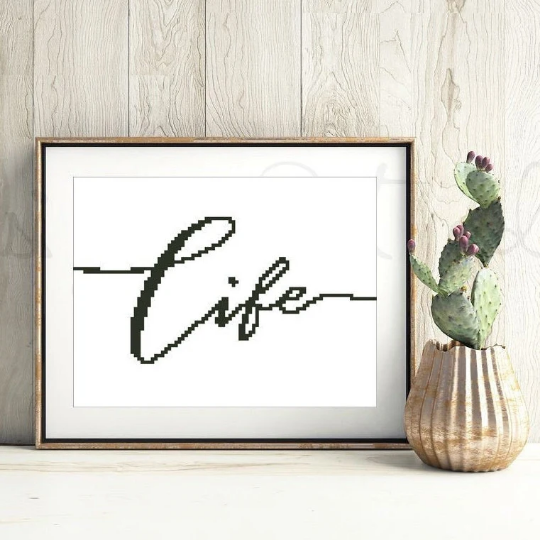 Life cross stitch pattern, Quotes cross stitch, Instant down | Inspire ...