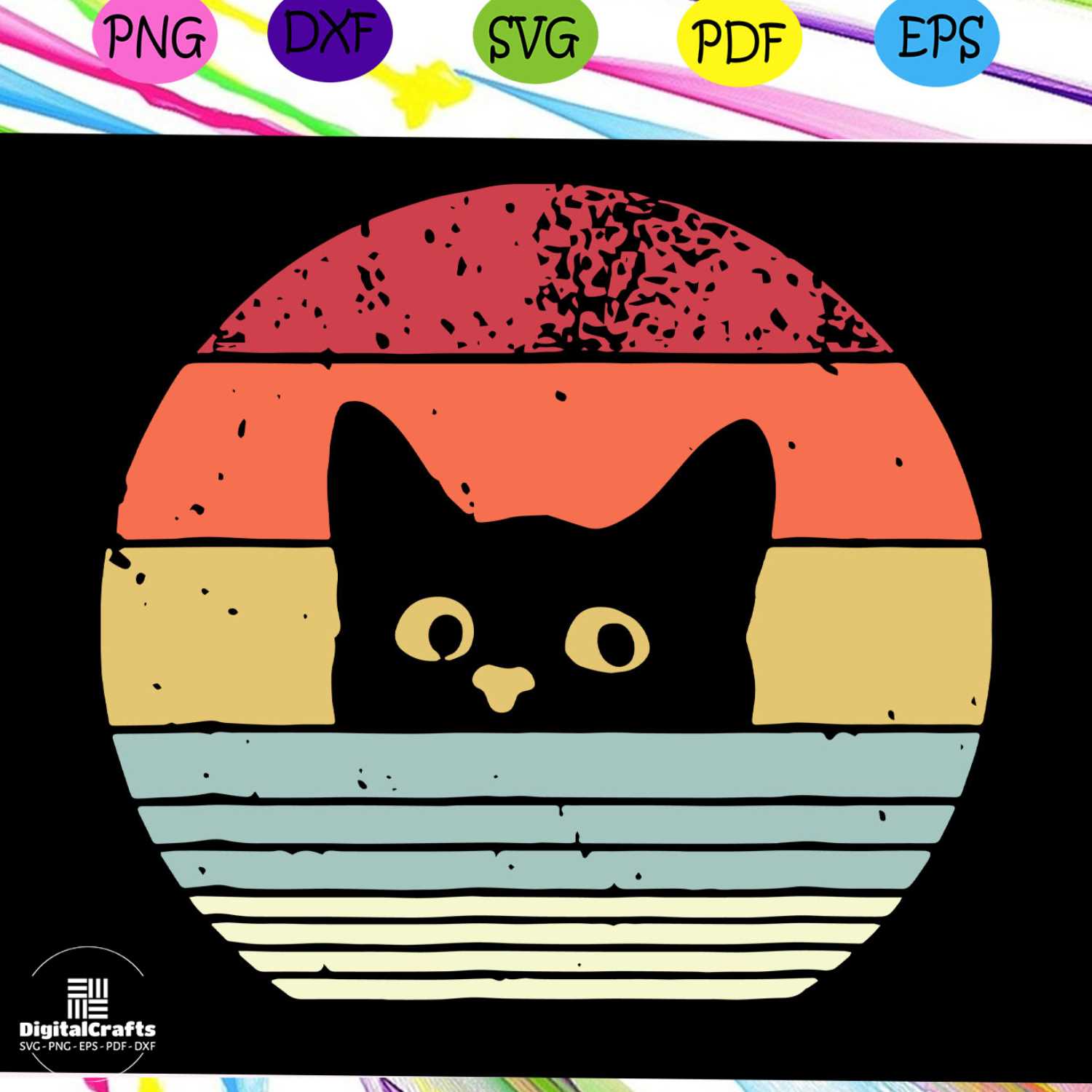 Cat retro svg, cat svg, cat svg, funny cat svg, cat cut file | Inspire ...