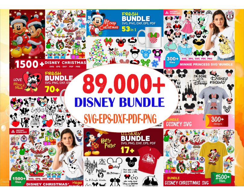 89000 Disney Bundle Svg, Disney Svg, Disney Castle Svg, Disn - Inspire ...
