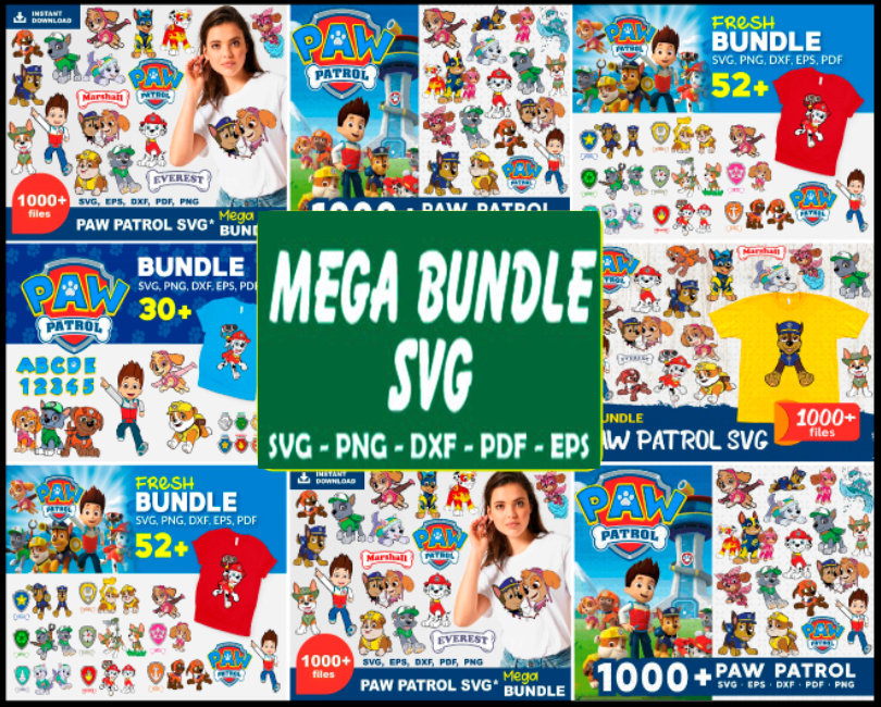 Huge Paw Patrol Mega Bundle Svg, Paw Patrol Bundle Svg, Patr | Inspire ...