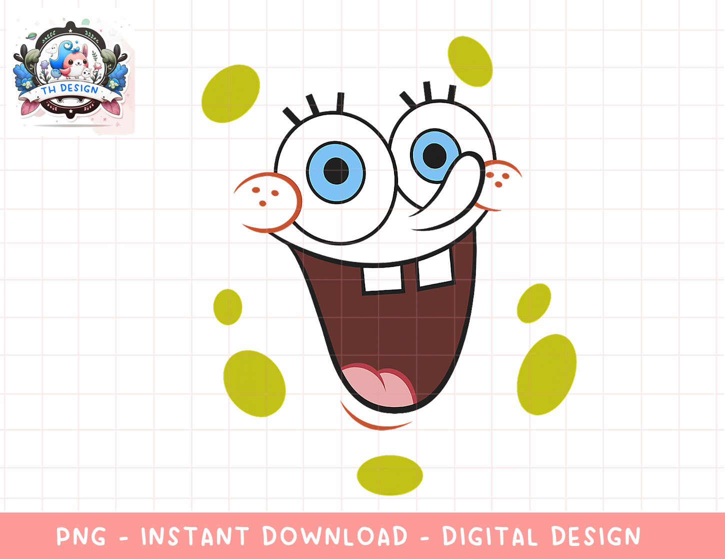 SpongeBob SquarePants Face Portrait png, sublimation.jpg | Inspire Uplift