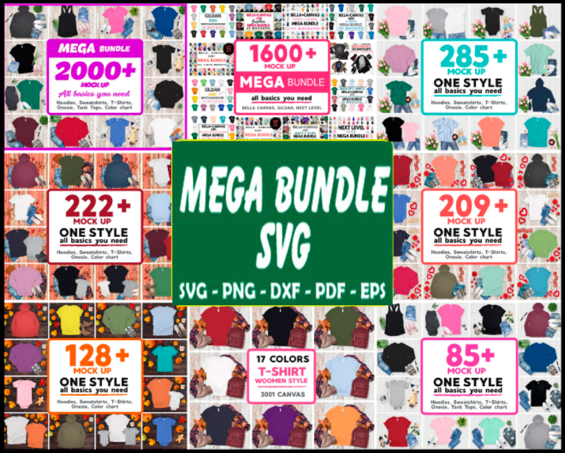 Mockup One Style Png Mega Bundle, Mockup Png, Basics Mockup, - Inspire ...