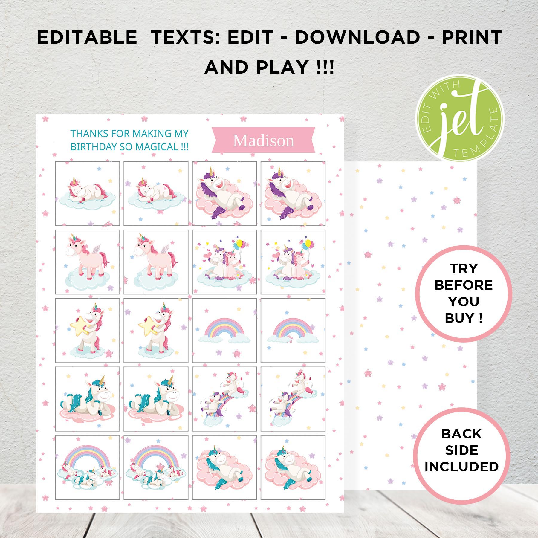 Unicorns Memory Game, Matching Cards Memory Game | Inspire Uplift