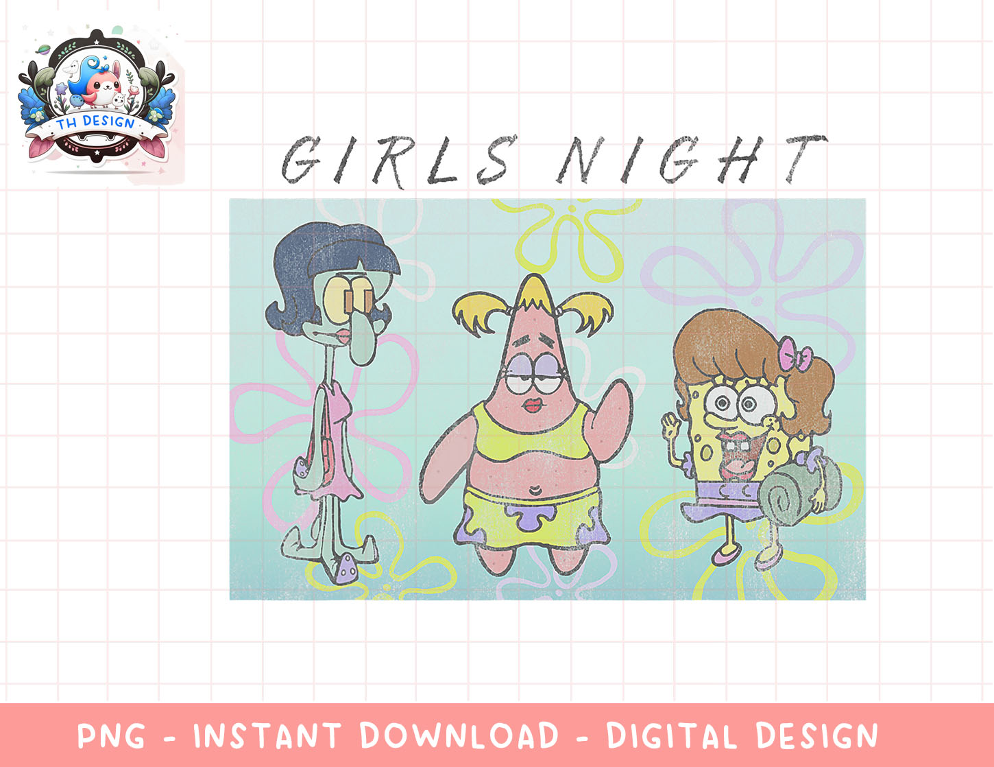 SpongeBob SquarePants Patrick Squidward Girls Night png, sub | Inspire ...