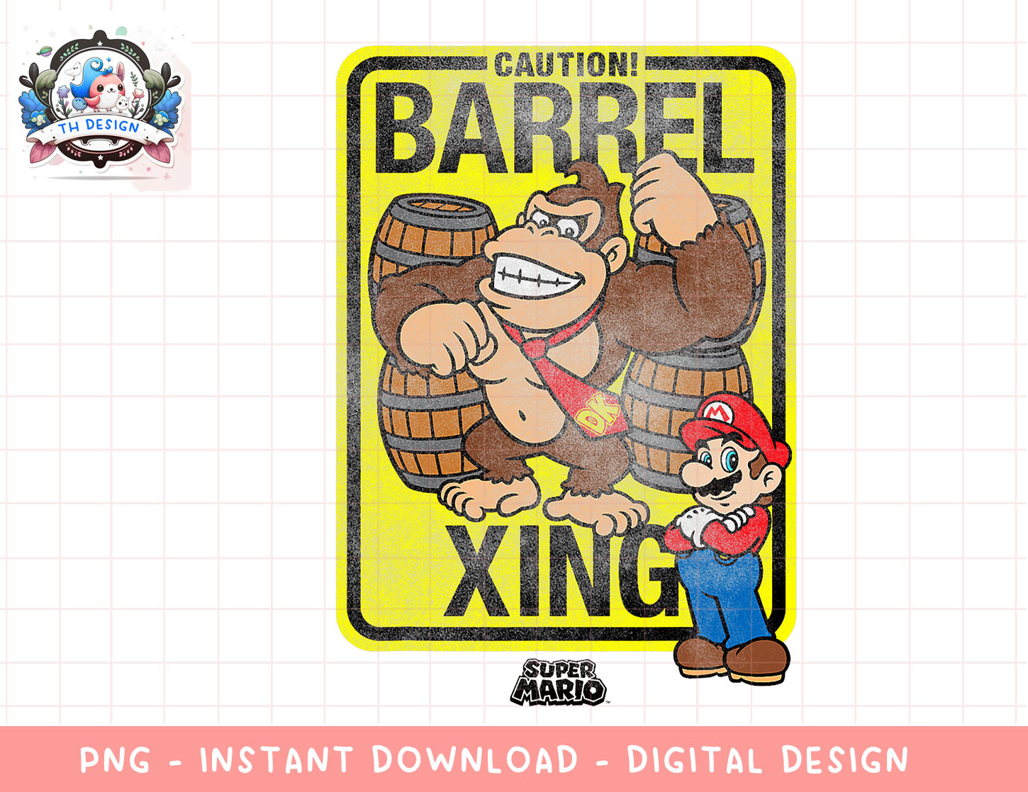 Super Mario Donkey Kong & Mario Caution Barrel X-ing Sign pn | Inspire ...