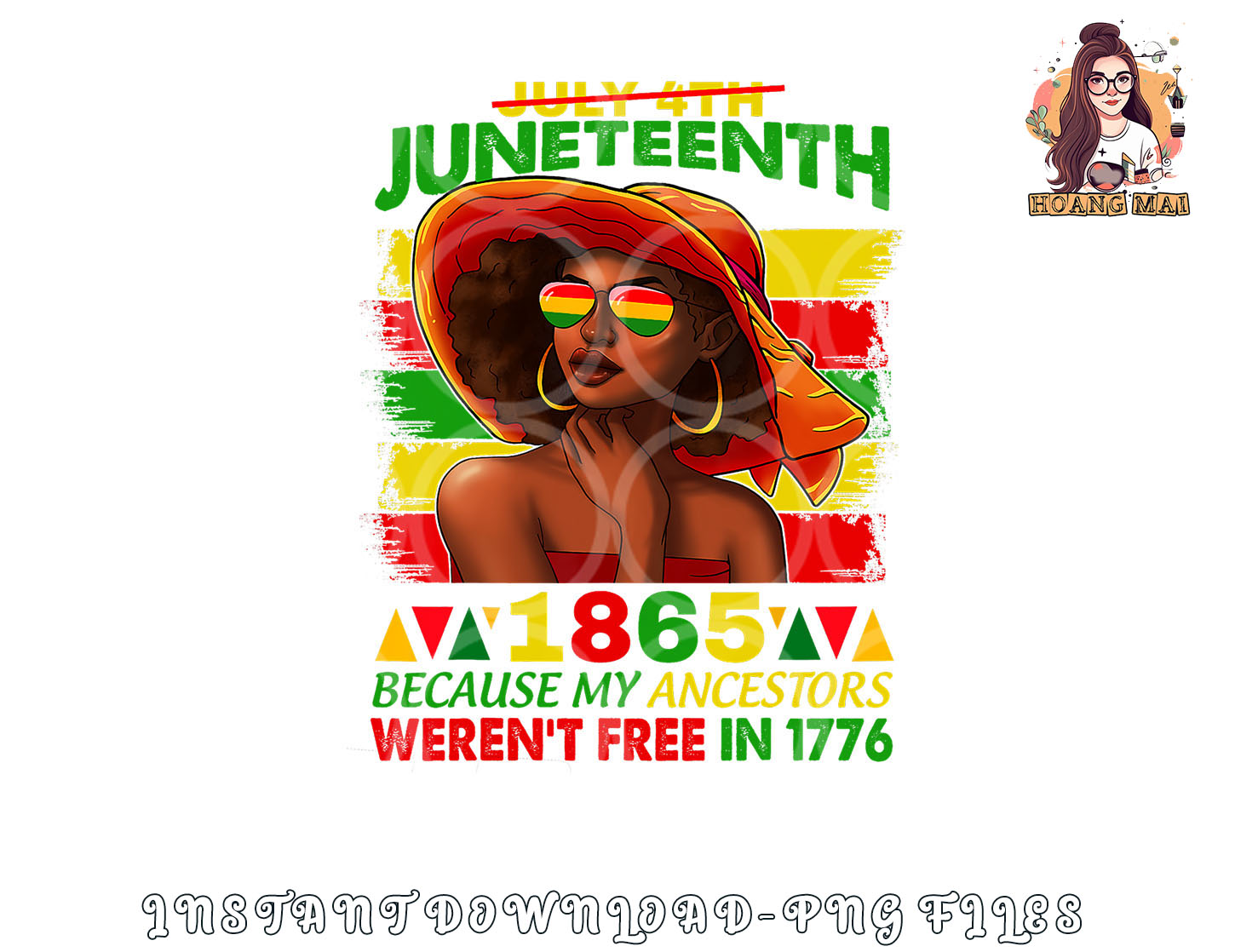 July 4th Juneteenth 1865 Because My Ancestors Afro Women png | Inspire ...