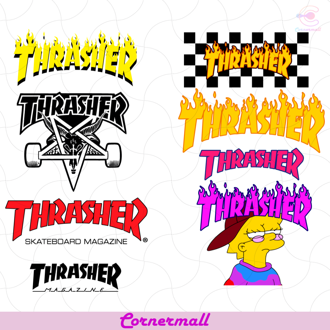 Thrasher Logo Bundle Svg, Thrasher Svg, Fire Thrasher Logo S | Inspire ...
