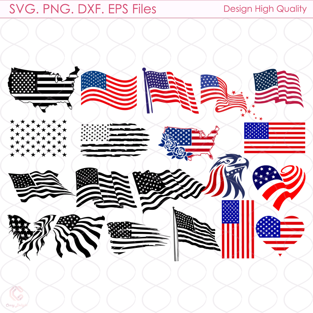 American Flag Bundle Svg, 4th Of July, American Svg, America | Inspire ...