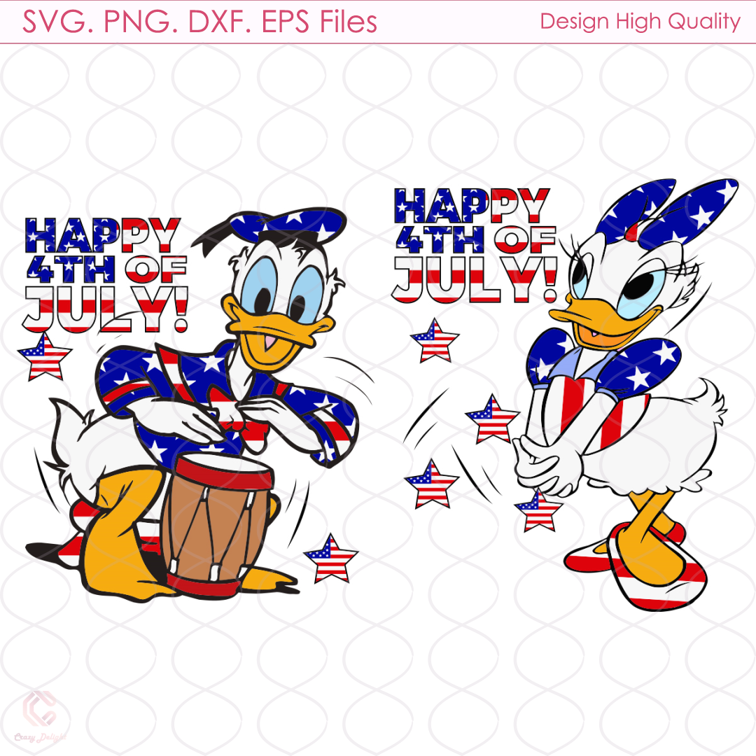 Daisy And Donald 4th Of July Svg, 4th Of July, America Svg, | Inspire ...