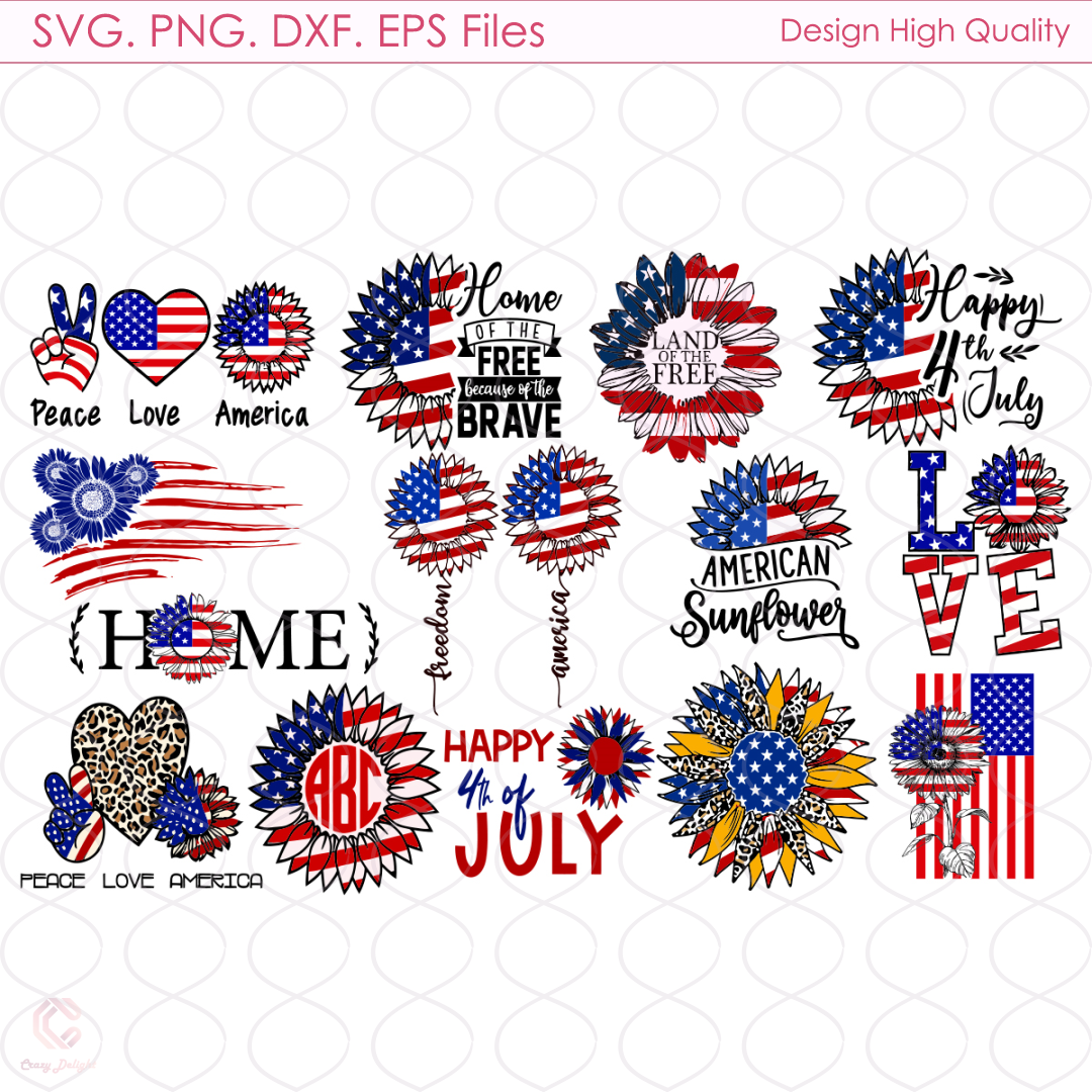 Happy 4th Of July America Flags Bundle Svg, 4th Of July, Ame | Inspire ...