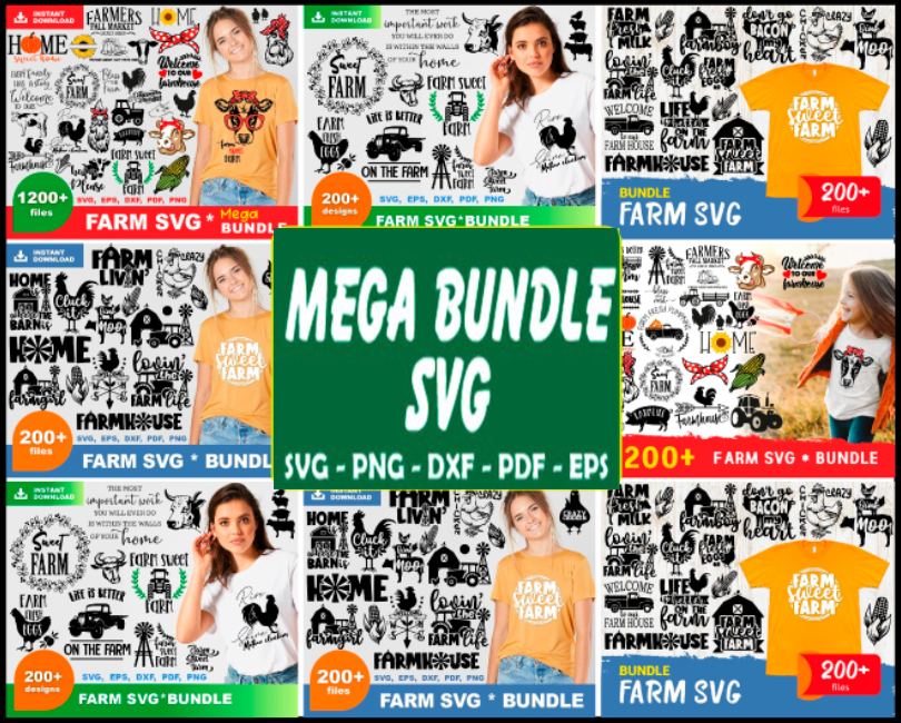 Farm Mega Bundle Svg, Farm Bundle Svg, Farm Life Svg, Farmer | Inspire ...