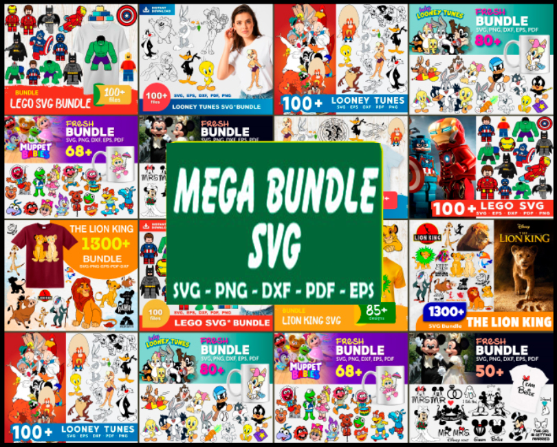 Cartoon Mega Bundle, Lego Bundle Svg, Looney Tunes Svg, Lion | Inspire ...