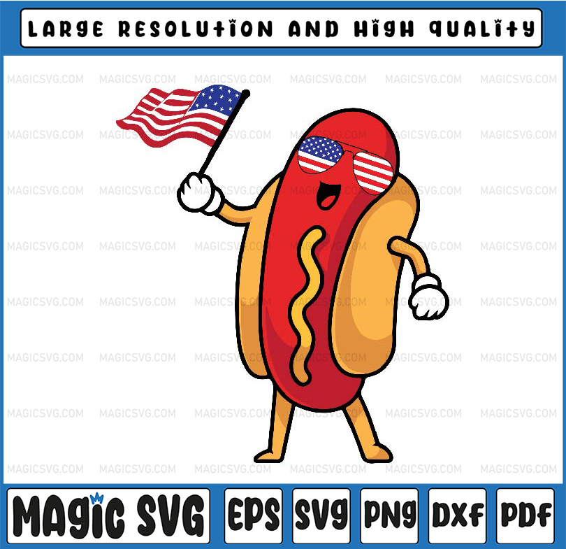 4th of July Hotdog Svg, Usa Flag Hot Dog Svg, Usa Flag Png, | Inspire ...
