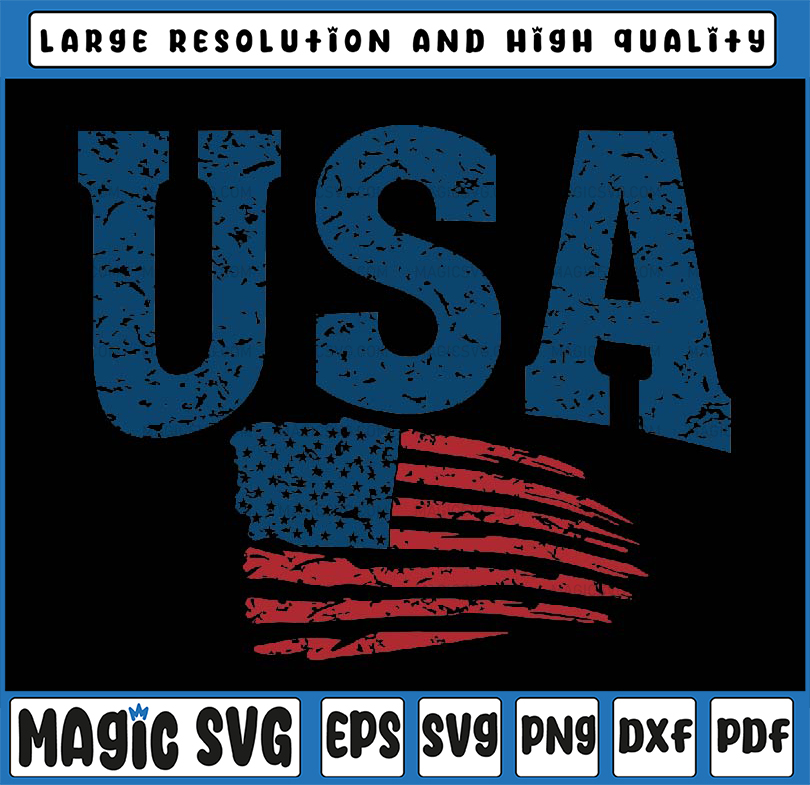Patriotic USA Distressed American Flag Svg, USA Flag Svg, 4t | Inspire ...
