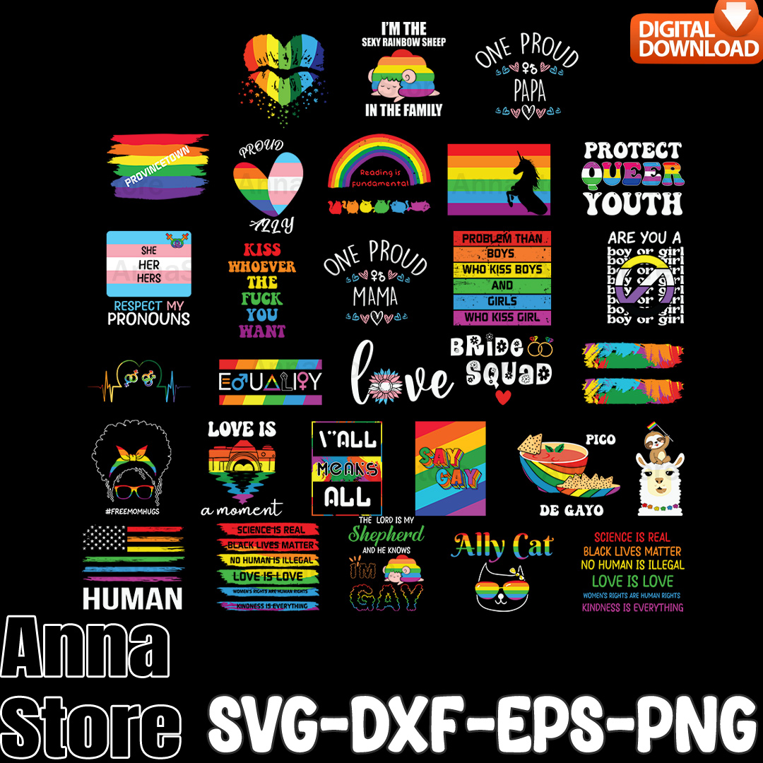 Proud Ally Svg Bundle,Pride Svg, LGBT SVG Bundle,Lesbian Svg | Inspire ...