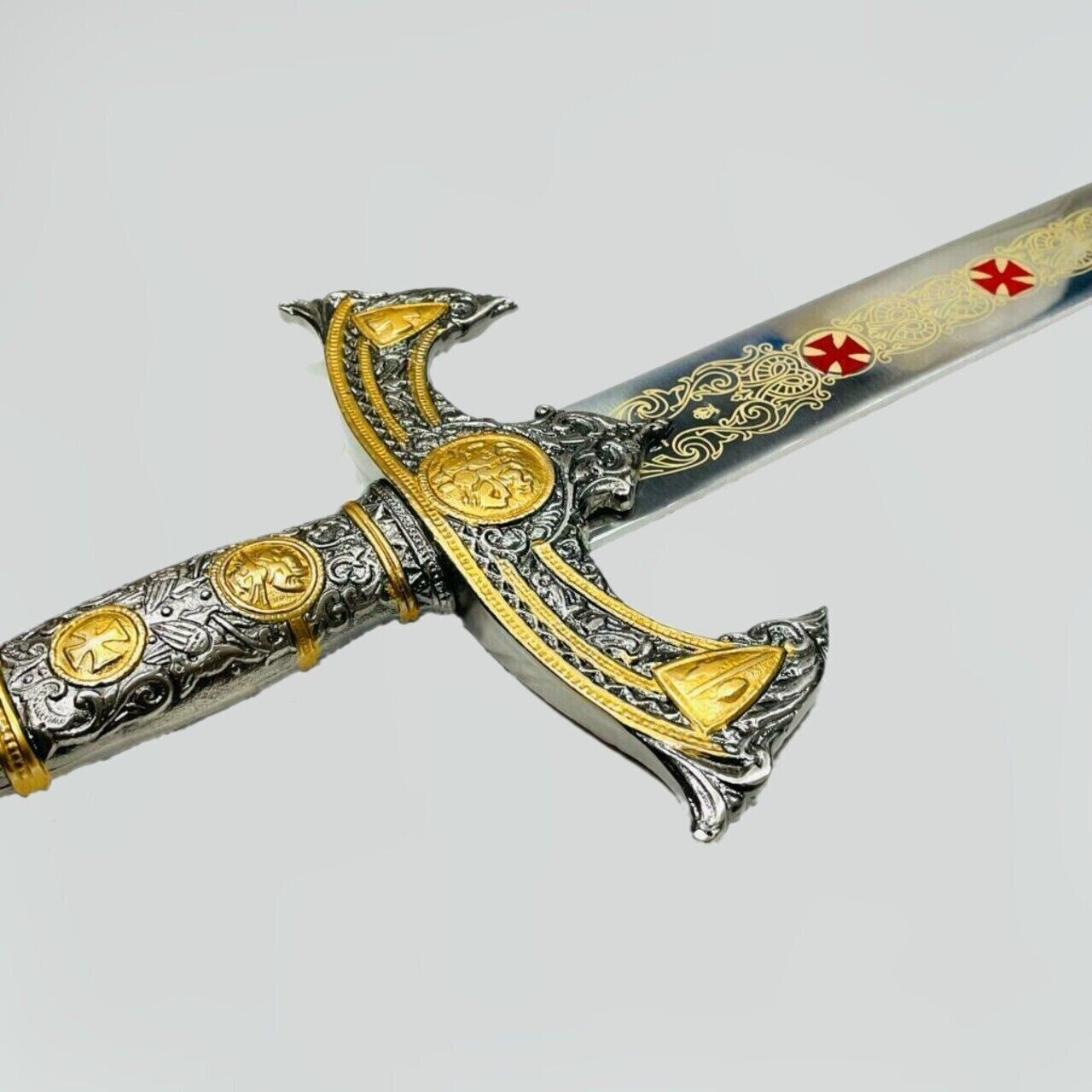 Templar Knights Sacred Holy Longsword Ornate Steel Replica M - Inspire ...