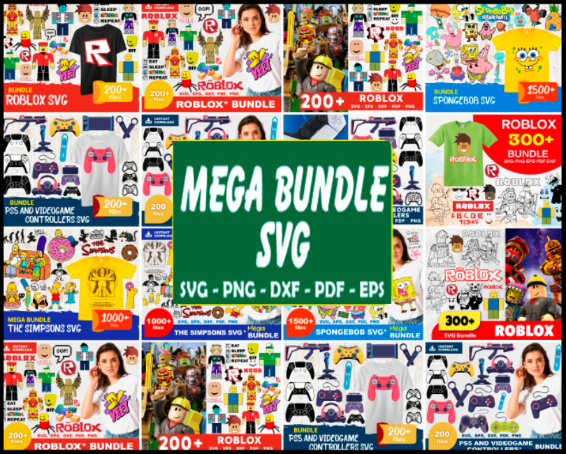 Roblox and PS5 Game Mega bundle, Roblox Svg, PS5 Svg, Video | Inspire ...