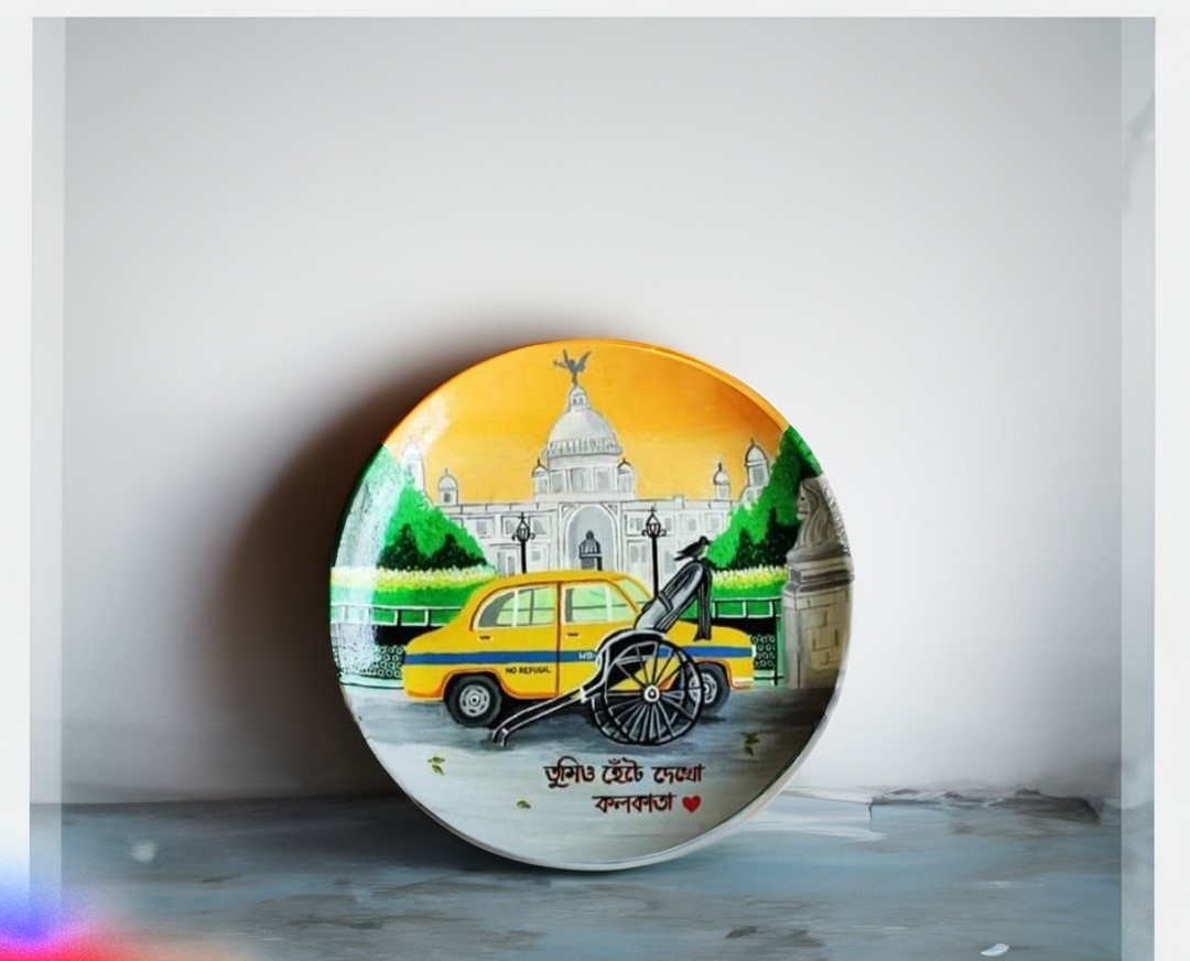 Ceramic plate with handmade design for decor | Inspire Uplift