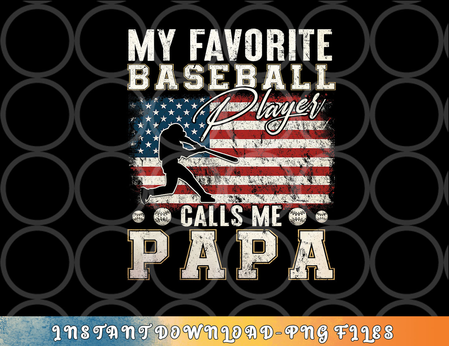 Mens My Favorite Baseball Player Calls Me Papa American Flag - Inspire ...