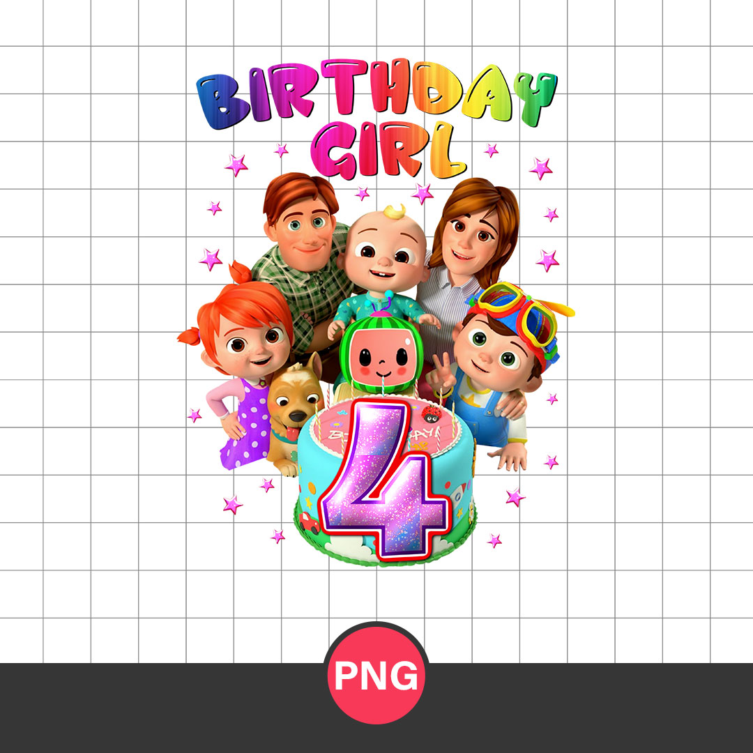 4th Cocomelon Birthday Girl Png, Cocomelon Birthday Png, Coc | Inspire ...