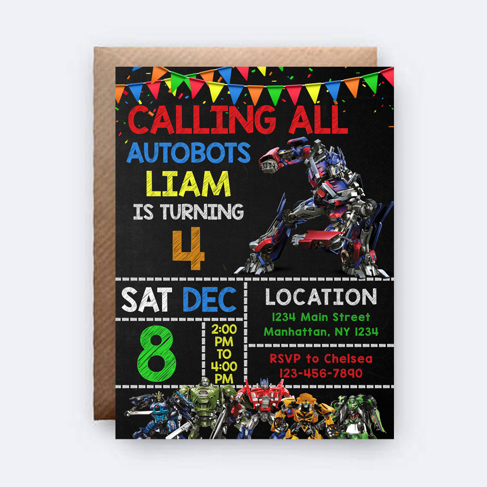 Transformers Party Invitation Diy Transformers Invite Etsy UK