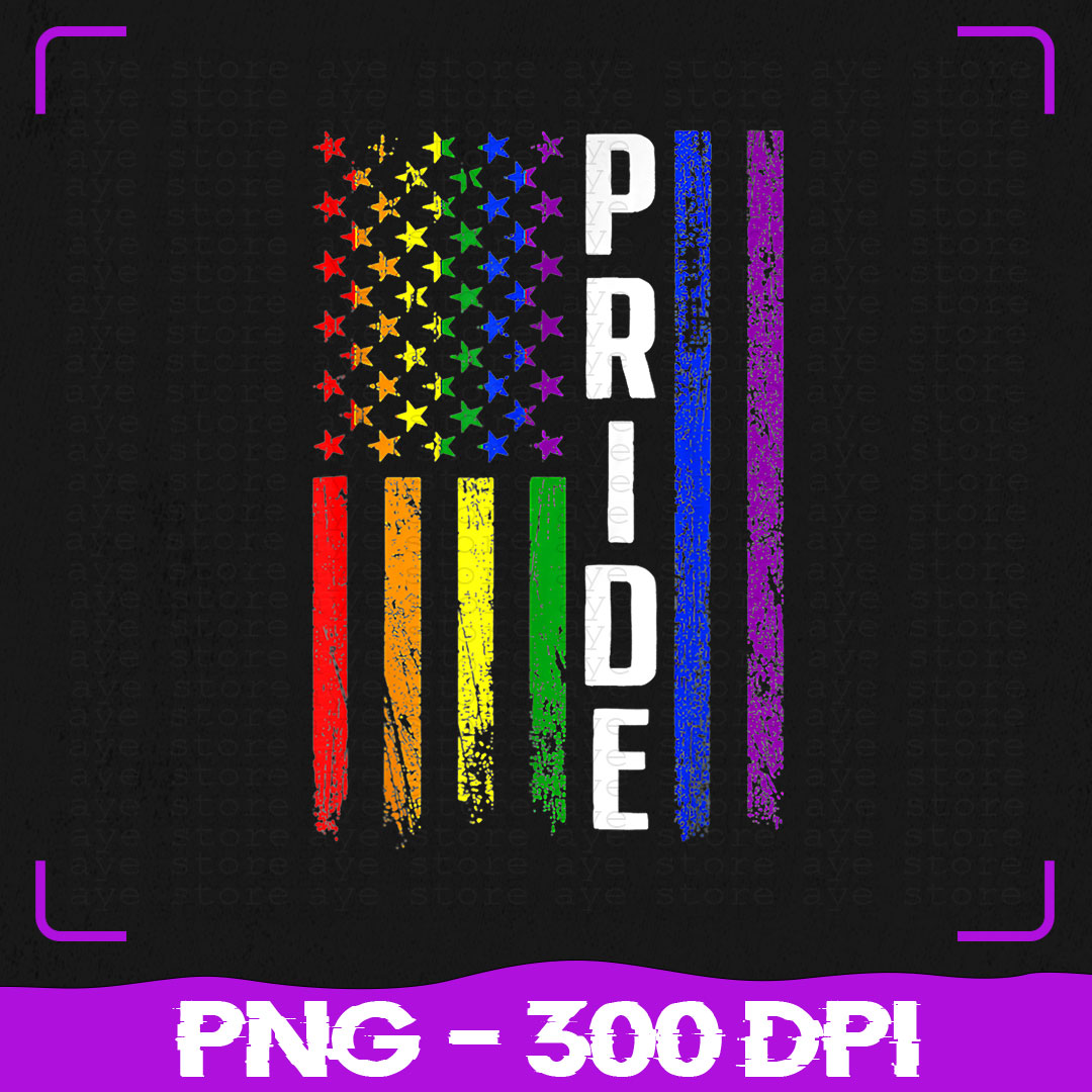 USA Flag Rainbow Png, 4th Of July Png, LGBTQ Gay Pride Month | Inspire ...