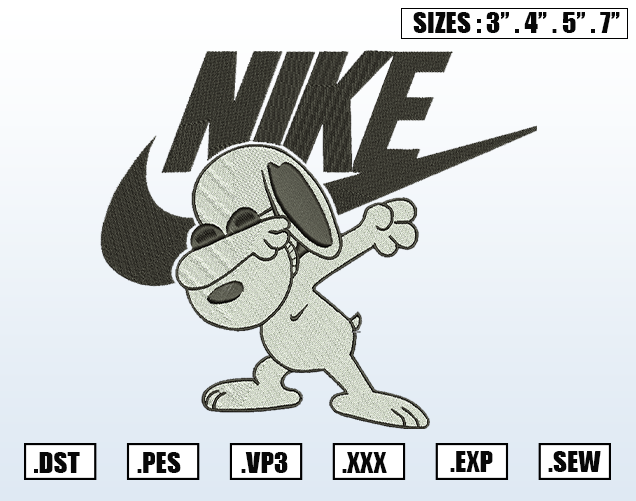 Snoopy Dab Embroidery Designs File, Nike Snoopy Machine Embr | Inspire ...