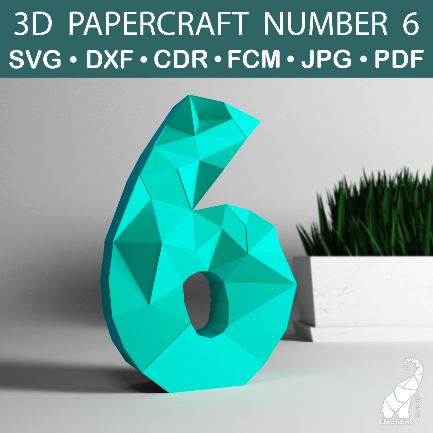 Download 3D papercraft number 6 template | Inspire Uplift