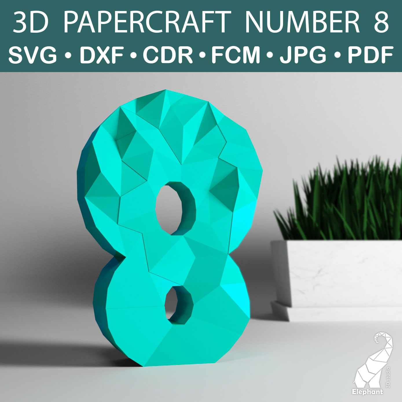 Download 3D papercraft number 8 template | Inspire Uplift