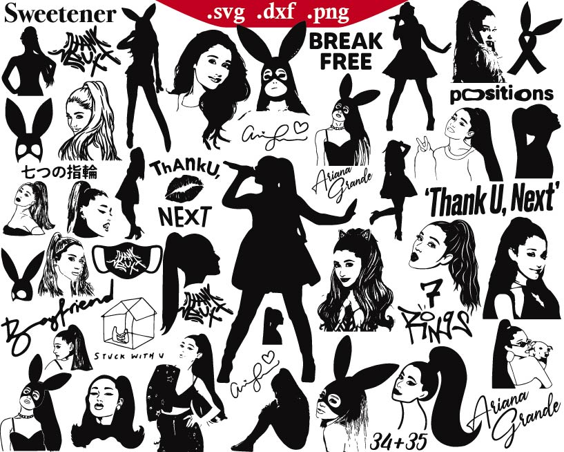 Ariana Grande svg silhouetta, Ariana Grande png file - Inspire Uplift