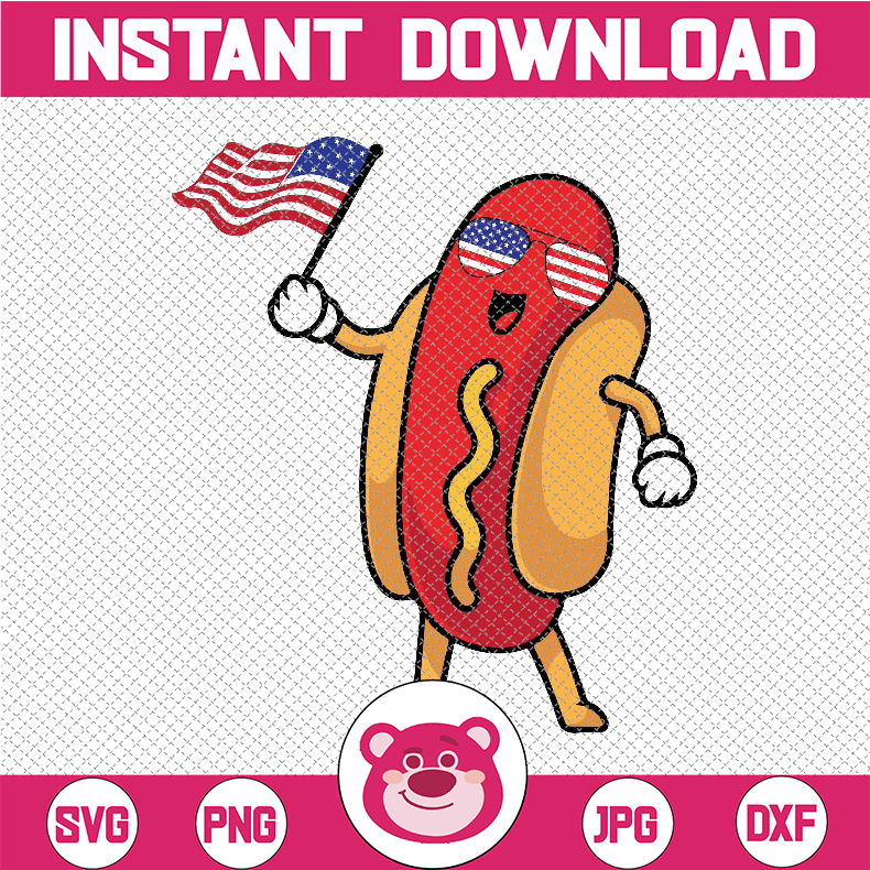 4th of July Hotdog Svg, Usa Flag Hot Dog Svg, Usa Flag Png, | Inspire ...