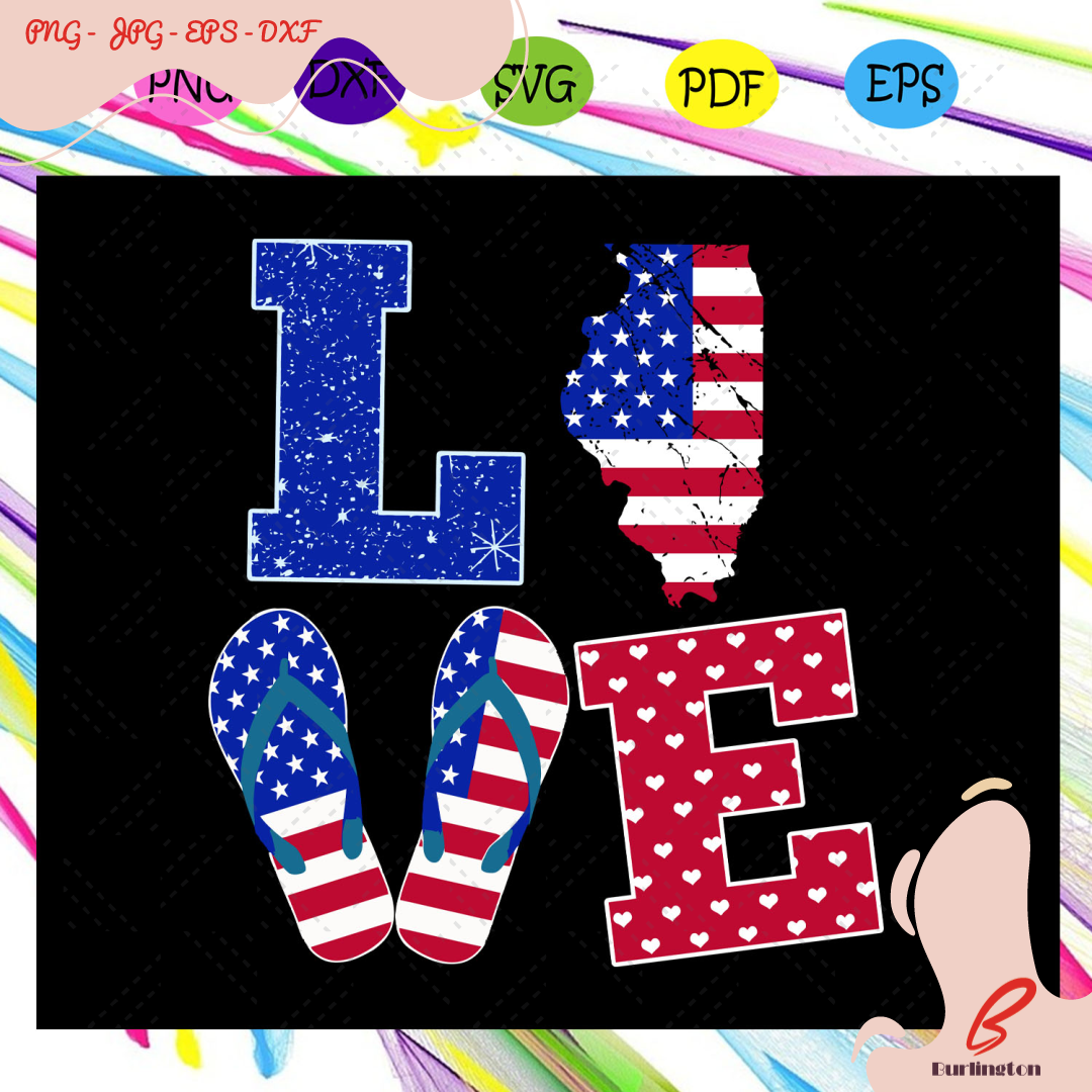 Love Illinois state flag, American Svg, 4th Of July - Inspire Uplift