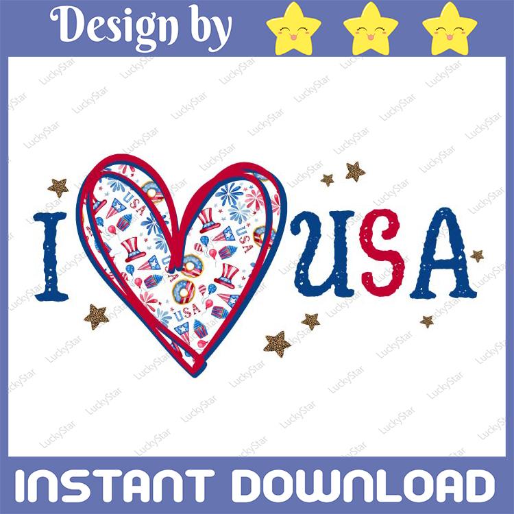 American Flag Love Heart Png, 4th of July Png, Patriotic Shi - Inspire ...