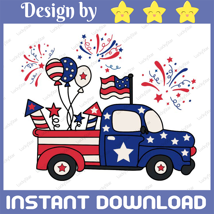 4th of July Truck svg, Summer svg, Country svg, Amercian Fla | Inspire ...