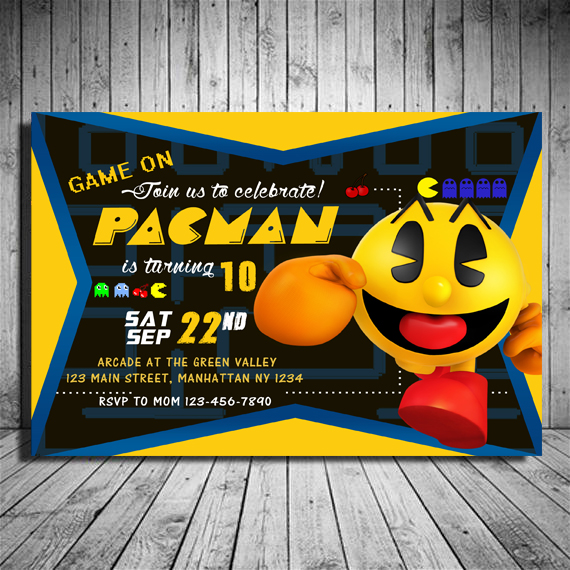 Pacman Invitation, Pacman Invite, Pacman Birthday, Pacman I | Inspire ...