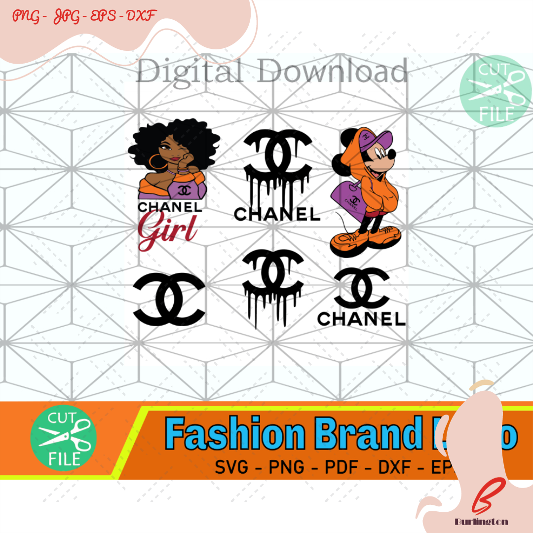 Chanel Logo Bundle Svg, Logo Svg, Mickey Mouse Svg, Black Gi - Inspire ...