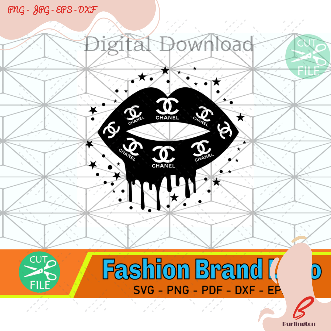 Chanel Lips Dripping Star Svg, Chanel Svg, Lips Dripping Svg - Inspire ...