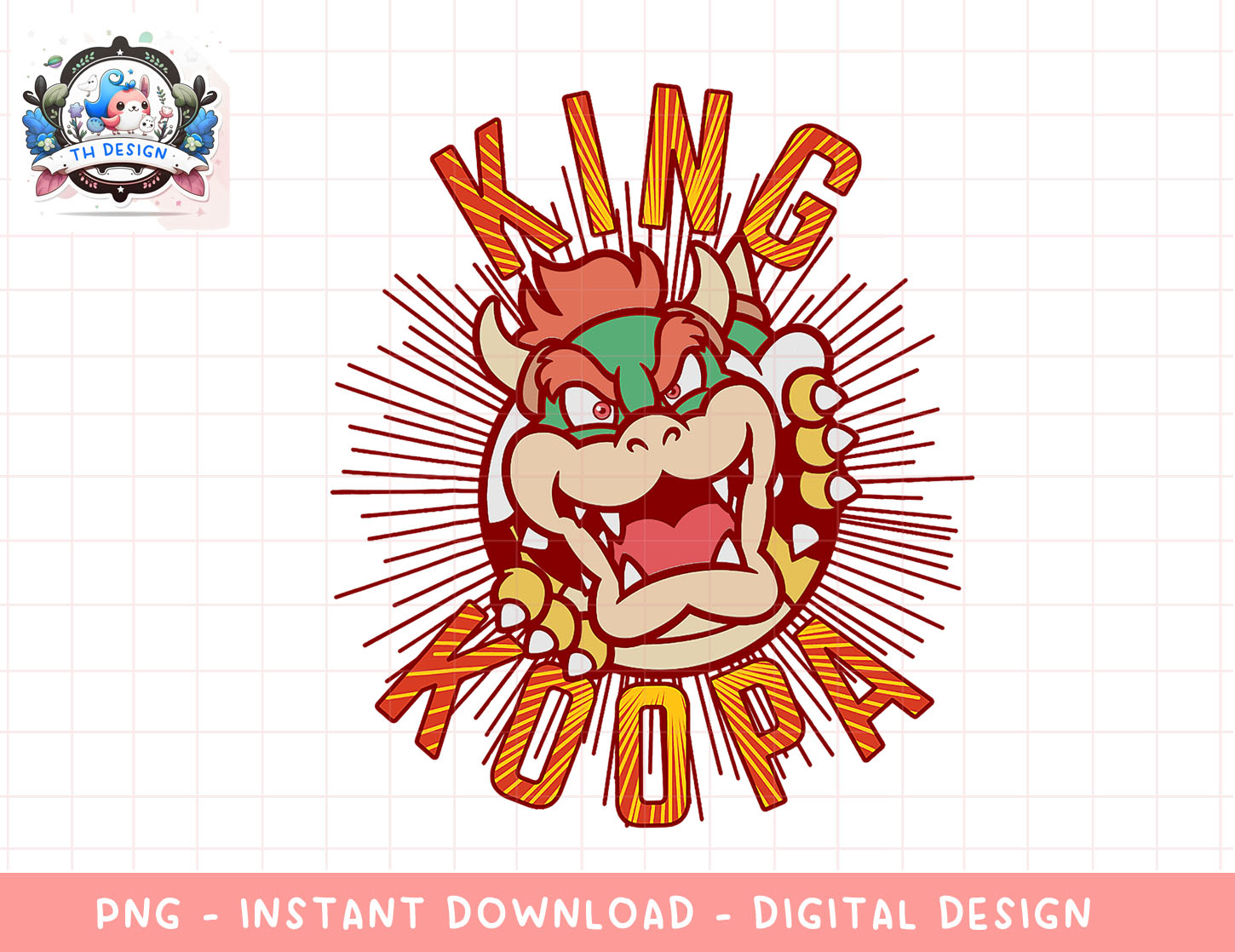 Super Mario King Koopa Bowser Portrait png, sublimation.jpg | Inspire ...