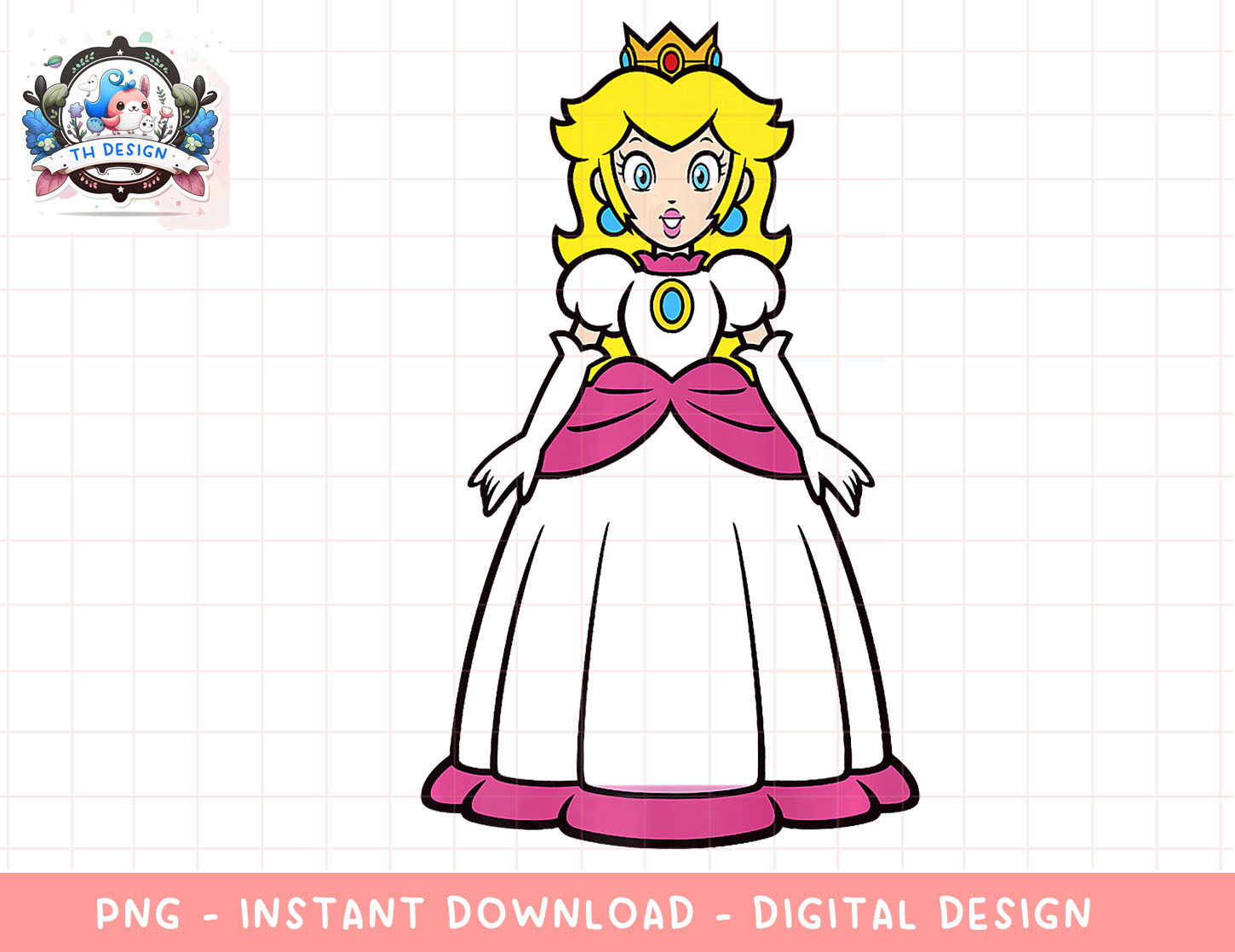 Super Mario Princess Peach Simple Portrait Premium png, subl - Inspire ...