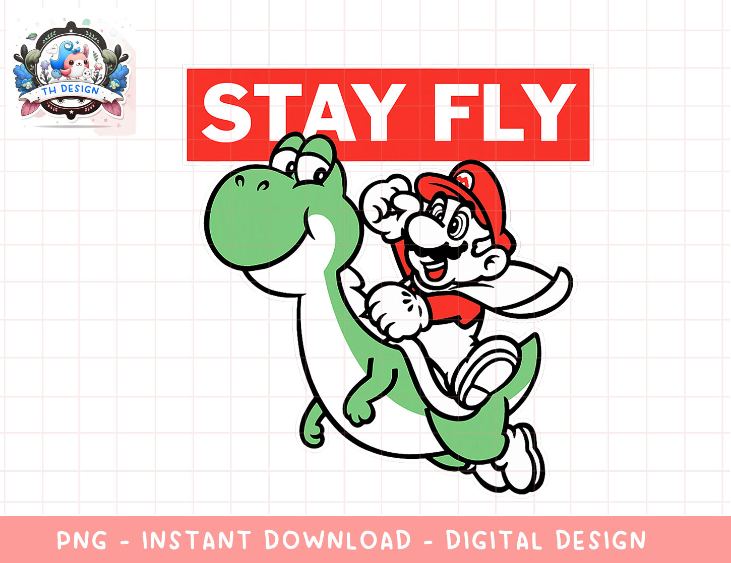 Super Mario Yoshi Ride Bold Stay Fly Poster png, sublimation | Inspire ...