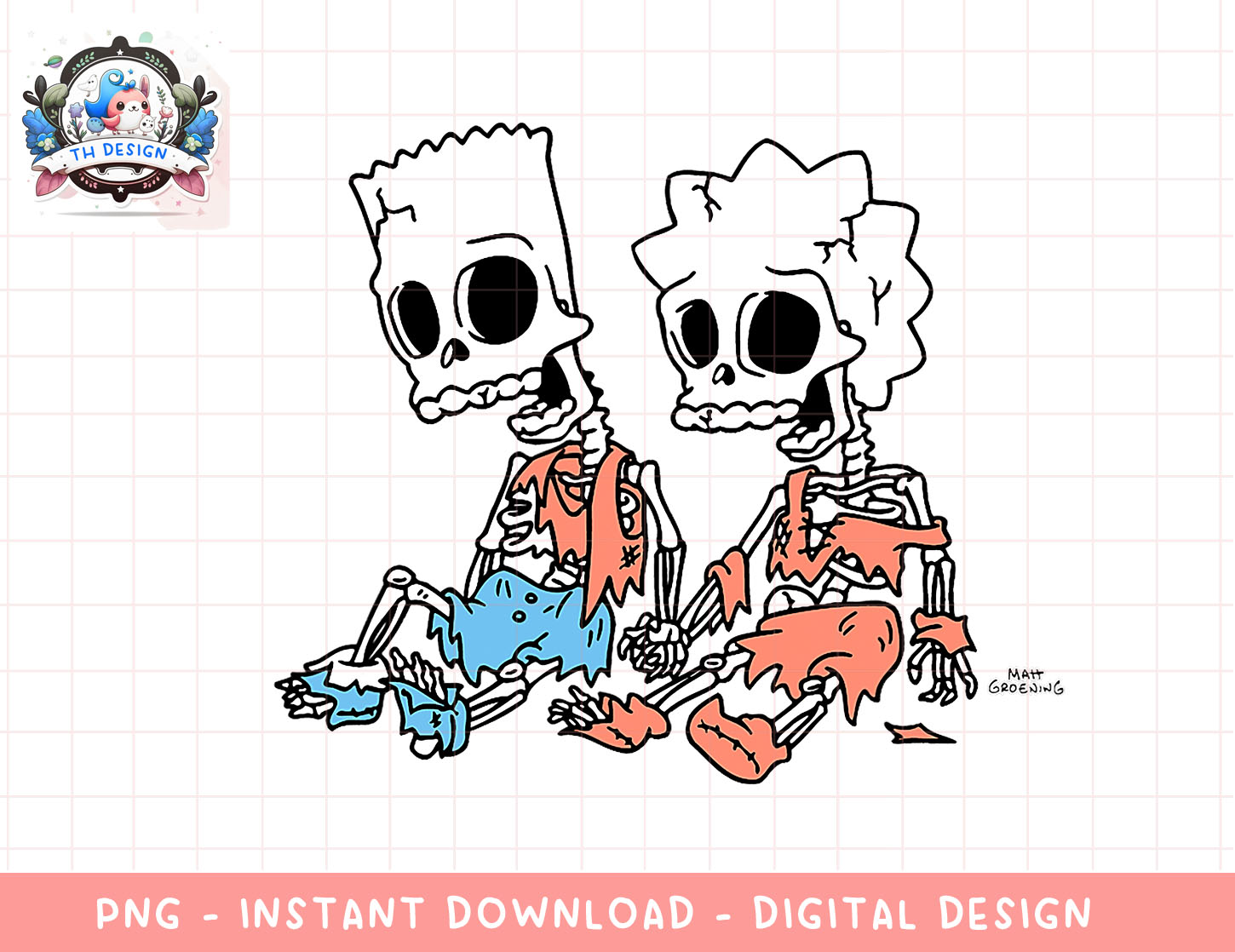 The Simpsons Bart and Lisa Skeletons Treehouse of Horror png | Inspire ...