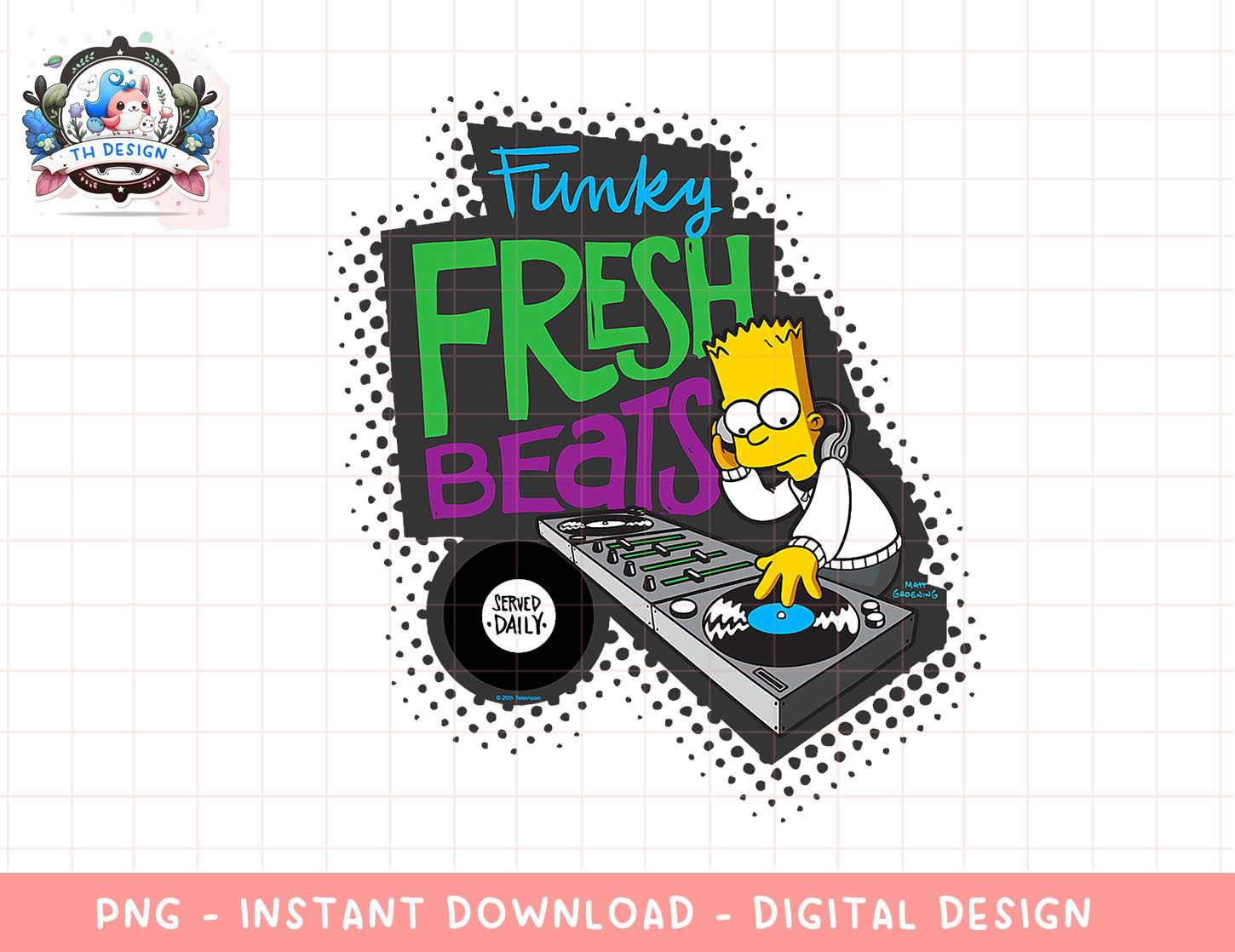 The Simpsons Bart Simpson Funky Fresh Beats Served Daily png - Inspire ...